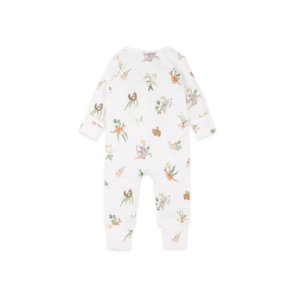 Bebe Australiana Organic Ls Zipsuit - Australiana Print - Canterbury Kids