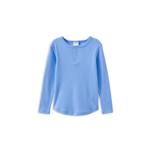 Milky Blue Henley - Canterbury Kids