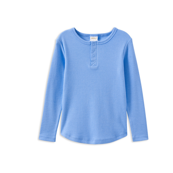 Milky Blue Henley - Canterbury Kids