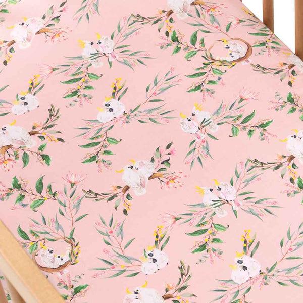 Cockatoo - Snuggle Hunny Fitted Cot Sheet - Canterbury Kids