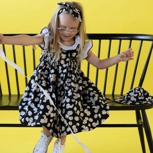 Smox Rox Stella Dress - White and Honey Daisies - Canterbury Kids