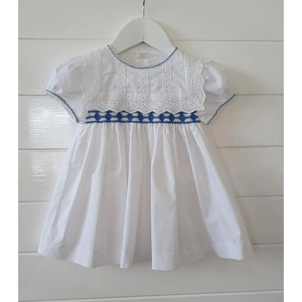 Smox Rox Mackenzie Dress - White and Azure Blue - Canterbury Kids