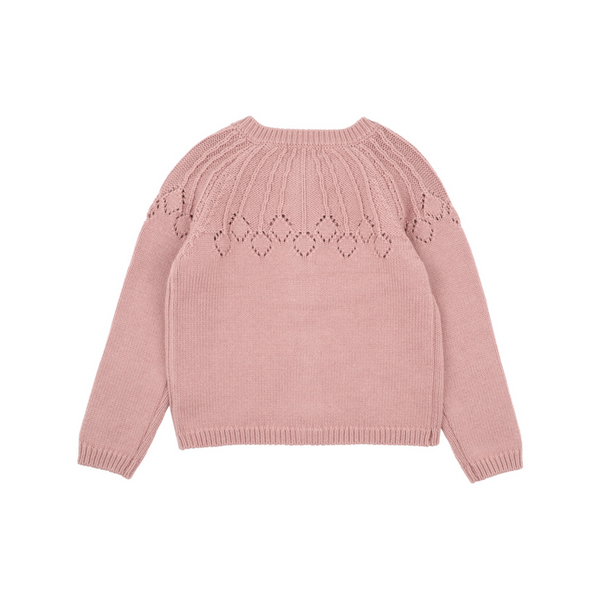 Bebe Aubrey Needle Out Knitted Cardigan - Dusky Pink - Canterbury Kids
