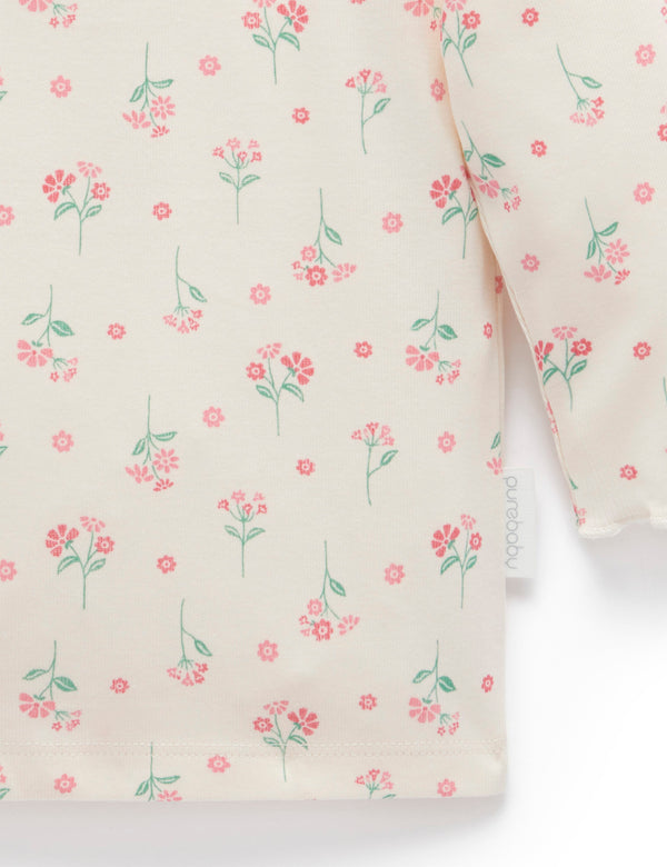 Pointelle Rib Layering Top - Woodland Flower Print - Canterbury Kids