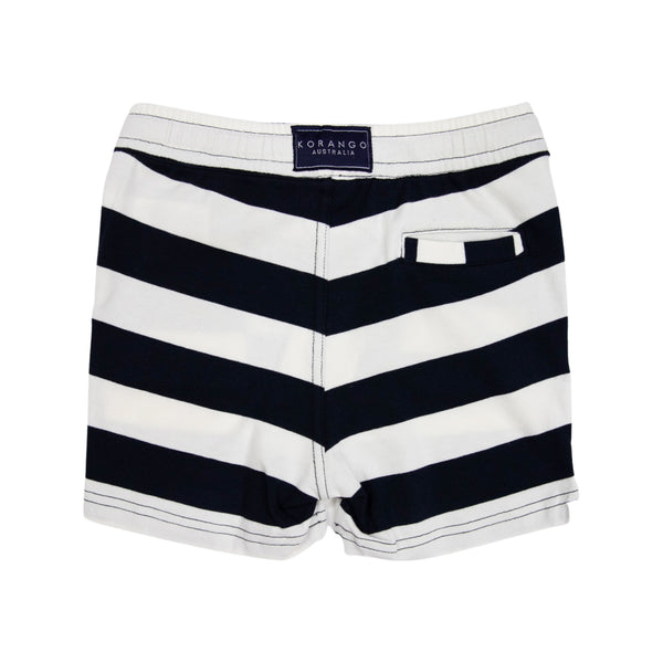 Korango Striped Cotton Short - Navy Stripe - Canterbury Kids