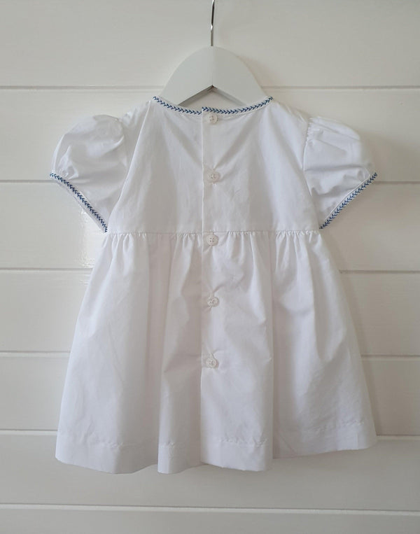 Smox Rox Mackenzie Dress - White and Azure Blue - Canterbury Kids